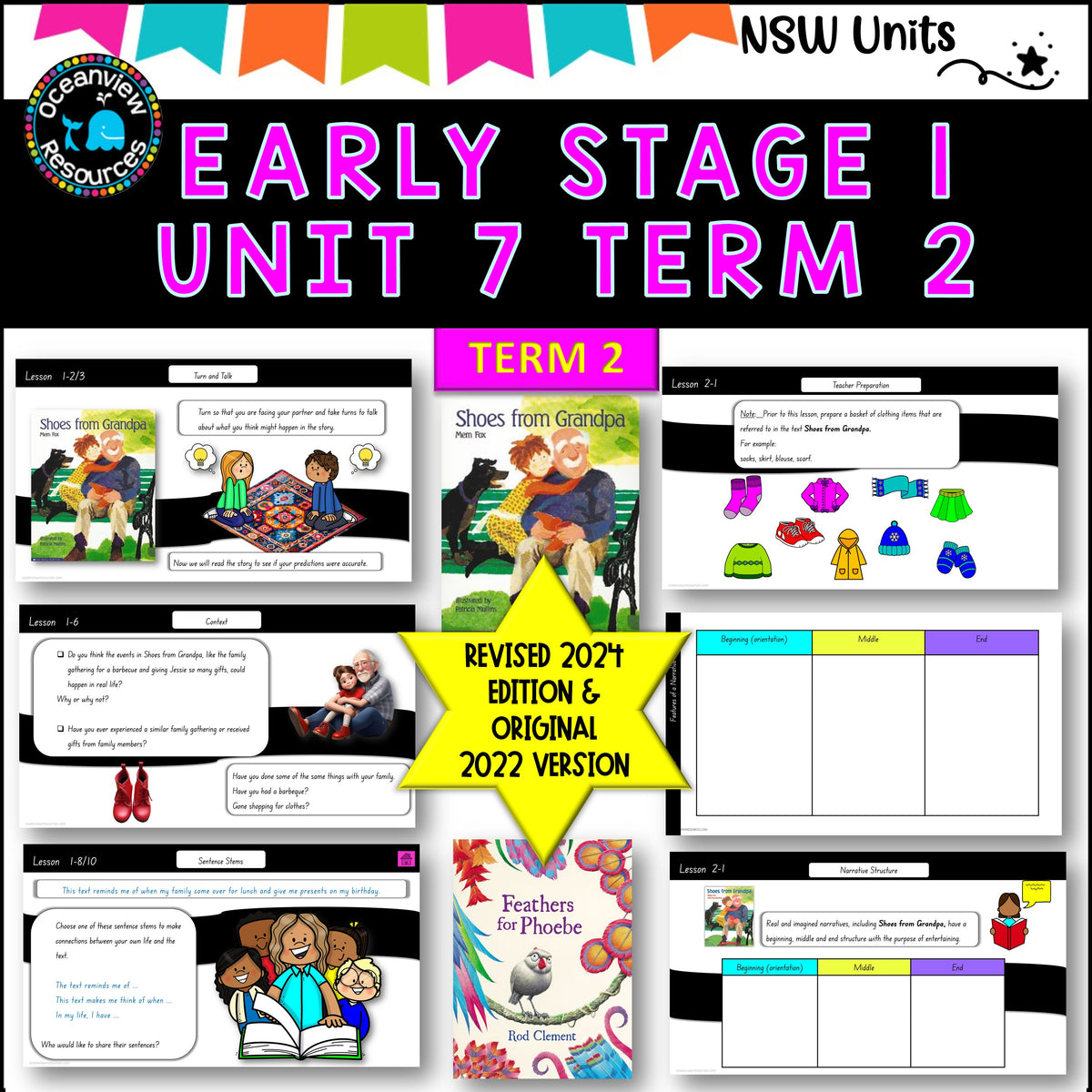 ES1 UNIT 7 (2024 update) SHOES FROM GRANDPA, FEATHERS FOR PHOEBE. NSW