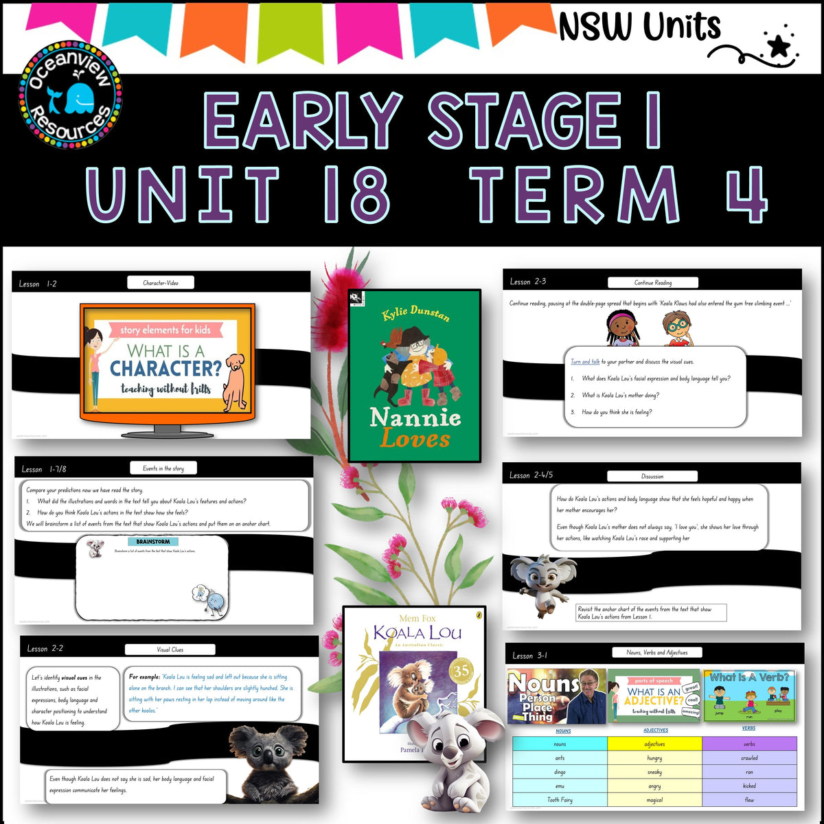 KOALA LOU, NANNIE LOVES Unit 18, unit ES1 Term 4, NSW DET Component B