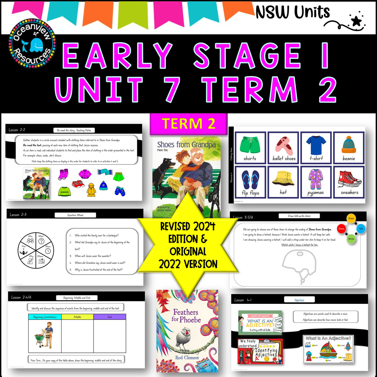 ES1 UNIT 7 (2024 update) SHOES FROM GRANDPA, FEATHERS FOR PHOEBE. NSW