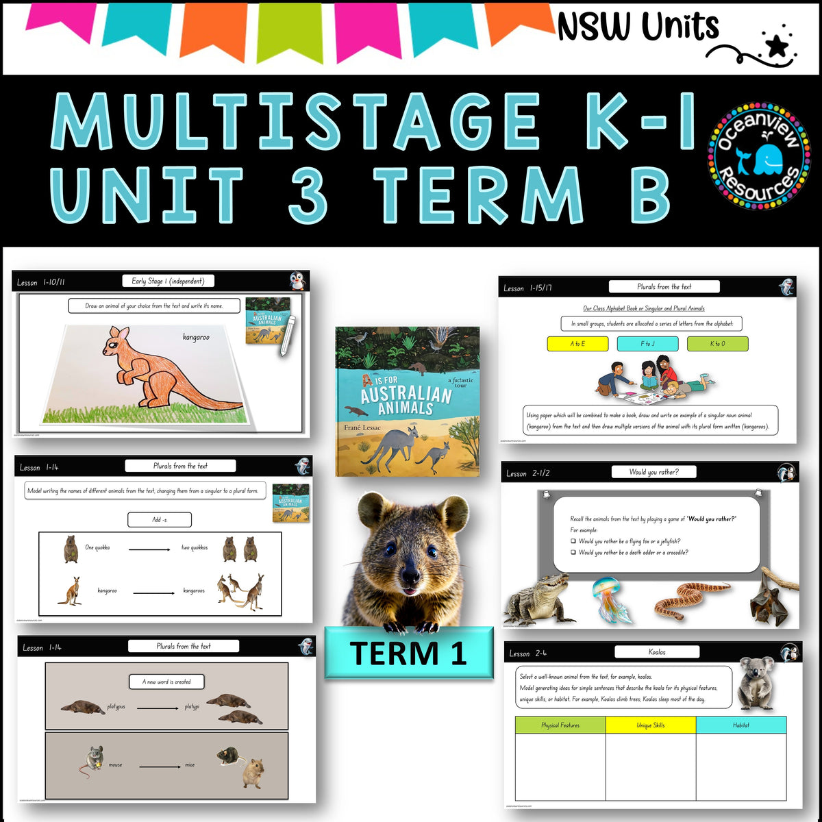 A IS FOR AUSTRALIAN ANIMALS Multi-age K-2 Unit 3 comp B TERM 1B NSW DE