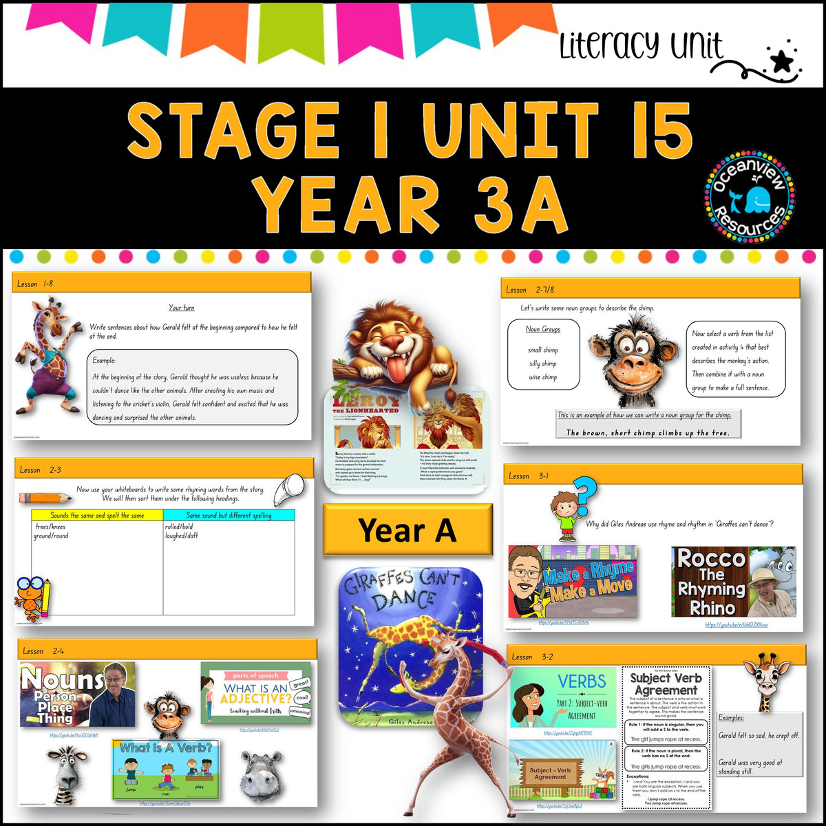 NSW DET Stage 1 English Unit 15 GIRAFFES CAN'T DANCE Component B TERM