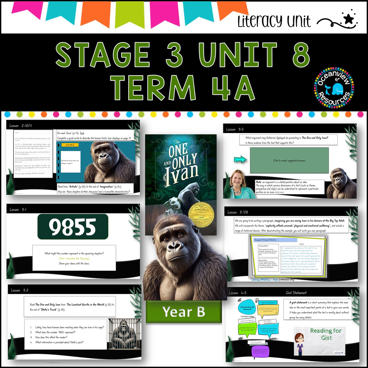 THE ONE AND ONLY IVAN -NSW DET Stage 3 Unit 8 Term 4B Year B Component