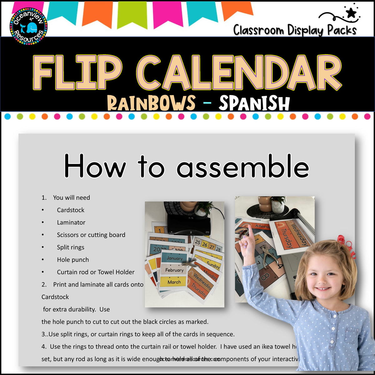Perpetual Flip Calendars -dates, months, years - RAINBOW DESIGN-SPANIS