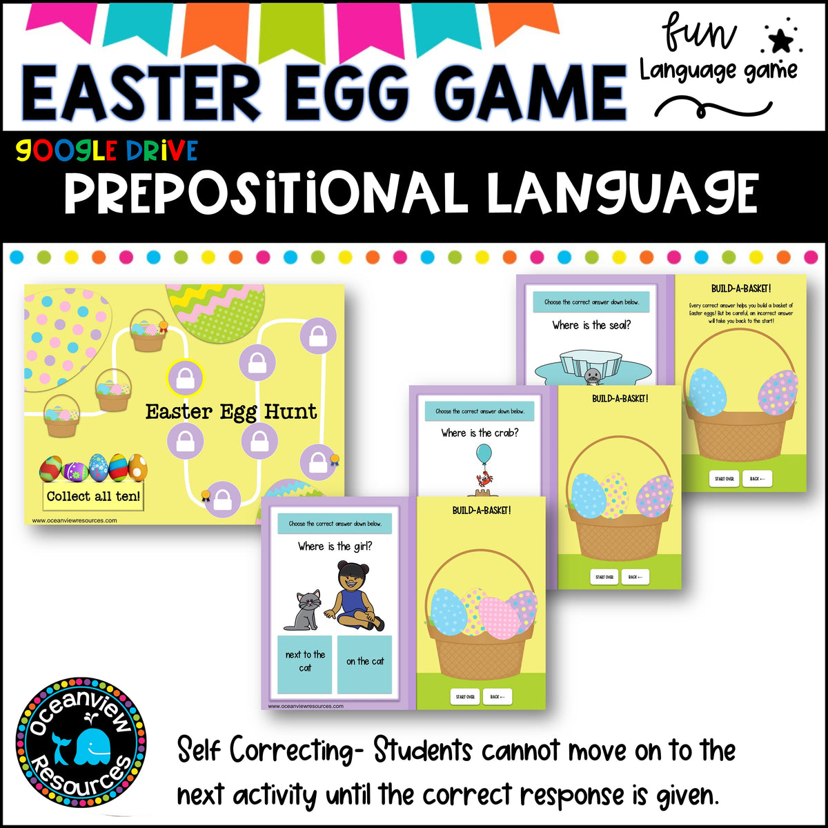 Prepositional Language Game- Google Slides paperless activity