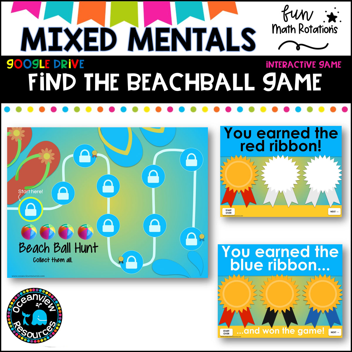 QUICK MATH MENTALS Game- Google Slides paperless activity-FUN ON THE B