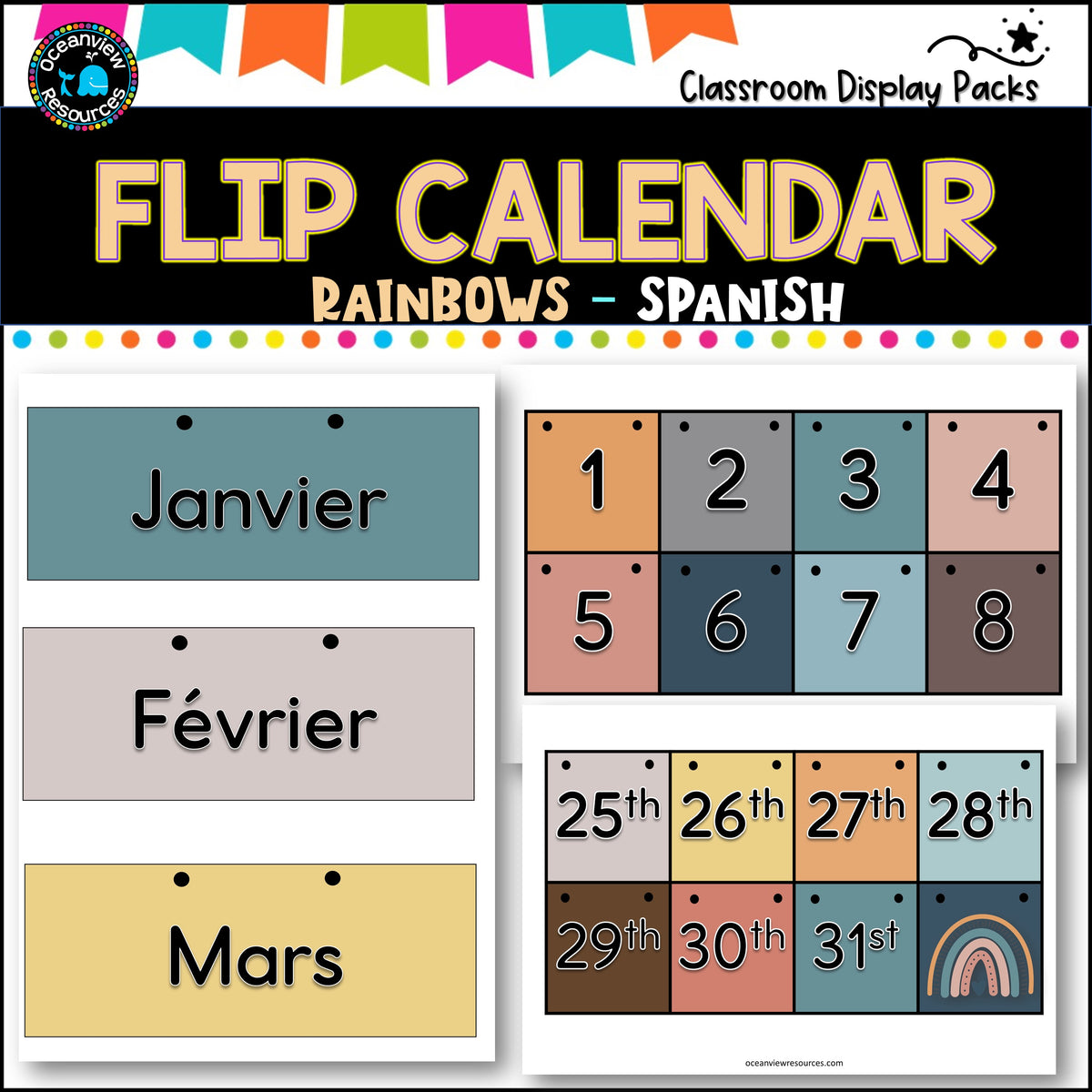 Perpetual Flip Calendars -dates, months, years - RAINBOW DESIGN-SPANIS