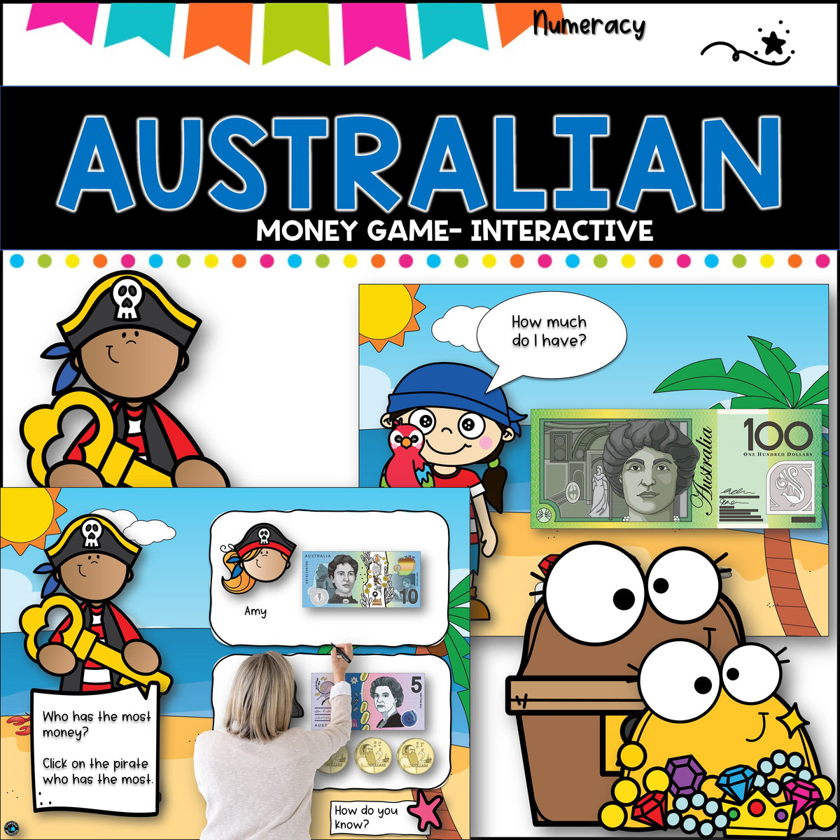Australian Money- Interactive Game and worksheets Ideal for digital le