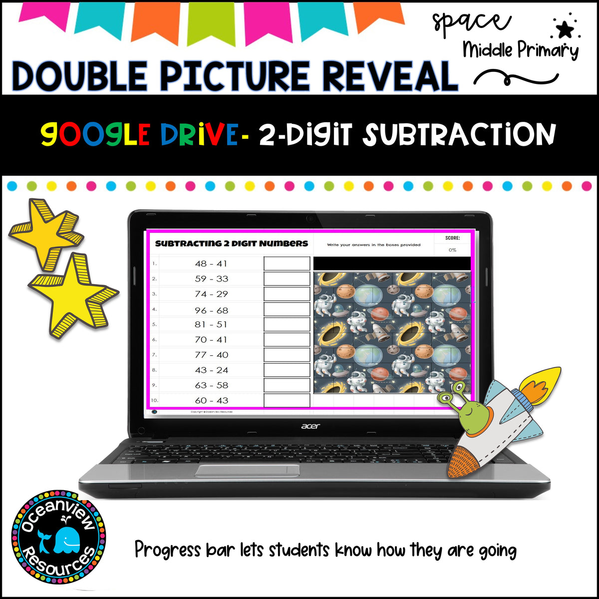 Double Picture Reveal 2 digit subtraction-Middle Primary -Google Drive