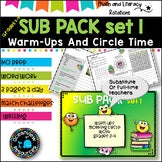 Emergency SUB PACKS /PLANS No PrepNeeded. Numeracy and literacy Grades