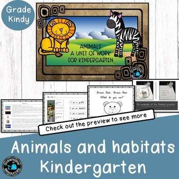 All about Animals, a unit for work for infants children (Bundle)