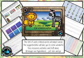 All about Animals, a unit for work for infants children (Bundle)