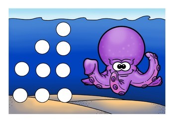 Subitising - dot pattern recognition. Sea themed for kindergarten
