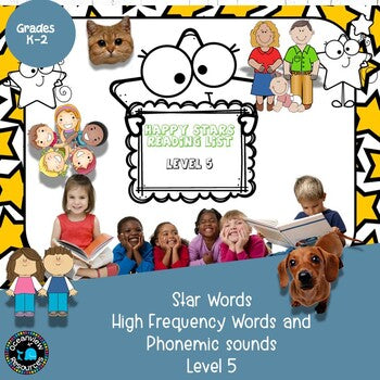 High Frequency words and initial sounds LEVEL 5 Star Words BUNDLE