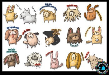 Digital Stickers Set 3 DOGS Ideal for Distance Learning