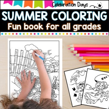 Summer Coloring Pages | End of the Year Coloring Pages| 90 Fun, Creati