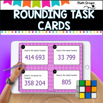 Rounding l tens through to hundred thousands l task cards l print and