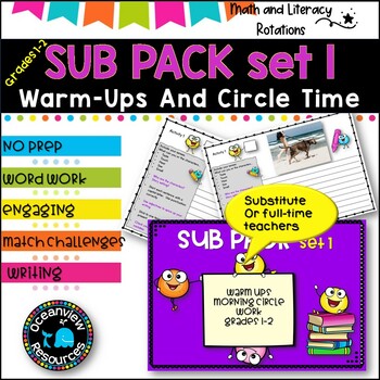 Emergency SUB PACK/PLANS- NO PREP -Literacy and Number -Grades 1-2 SET