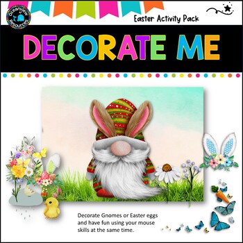 Easter Computer Skills- Decorate me- eggs, gnomes and symmetry #TPTSAL