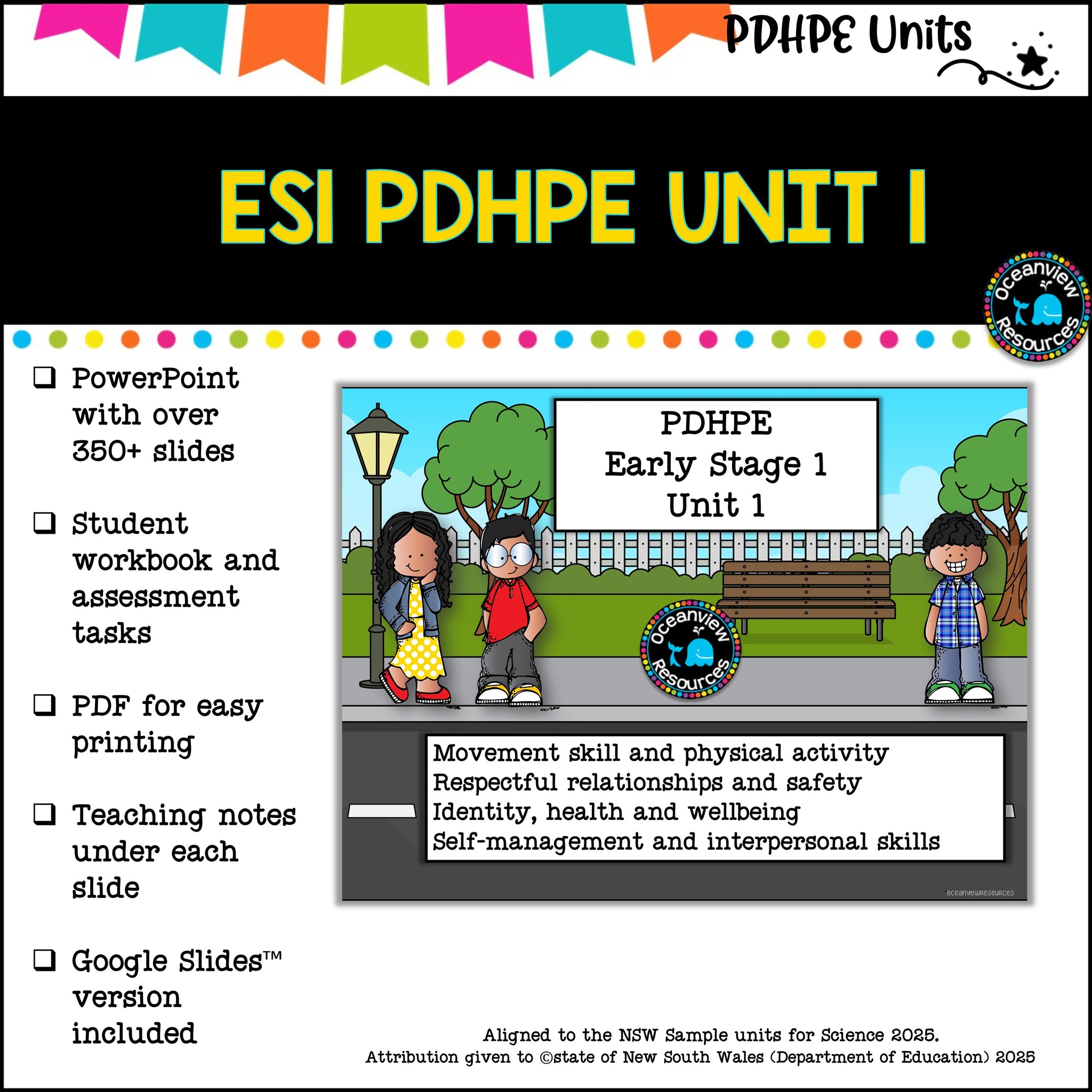 ES1 (kinder) UNIT 1 NSW PDHPE - Movement, Health, Relationships, Safet