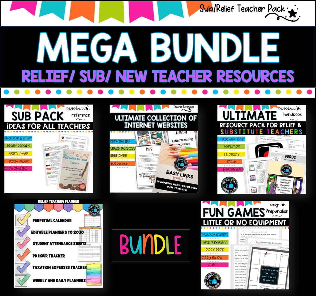 SUBSTITUTE / RELIEF TEACHER RESOURCE- MEGA BUNDLE {substitute, new tea
