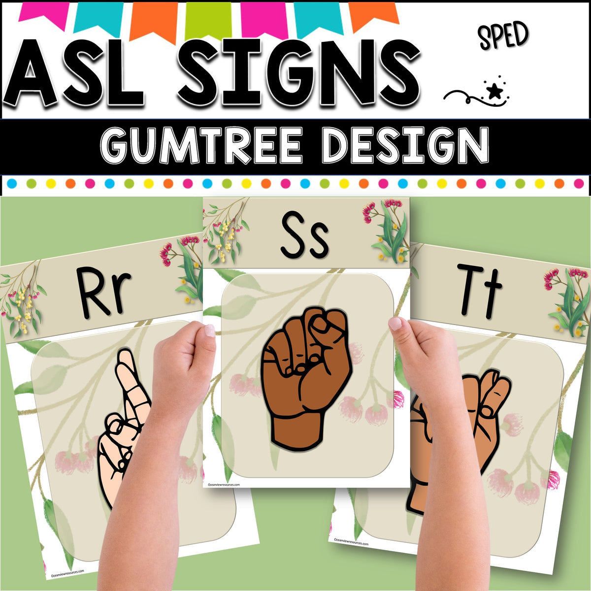 ASL Alphabet posters. GUMLEAF design 2
