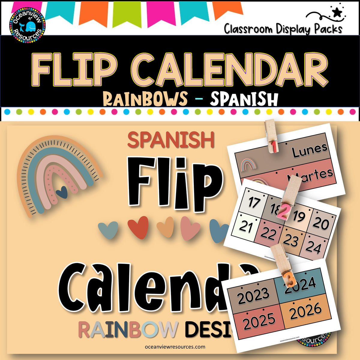 Perpetual Flip Calendars -dates, months, years - RAINBOW DESIGN-SPANIS
