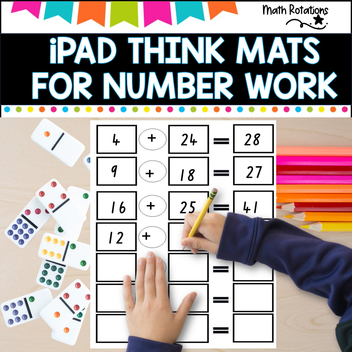 iPad Think mats for Math centers and group rotations