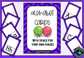 Purple Striped Alphabet Posters with no picture clues.