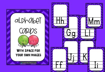 Purple Striped Alphabet Posters with no picture clues.